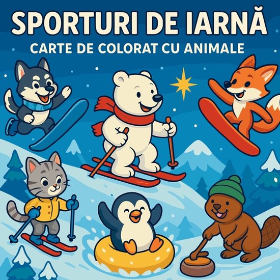 Sporturi de Iarnă - Carte de colorat cu animale, Chris Martin ...
