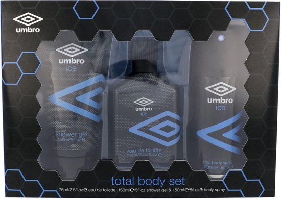 Umbro - Ice Gift Set EDT 75 ml, shower gel Ice 150 ml and deospray Ice ...
