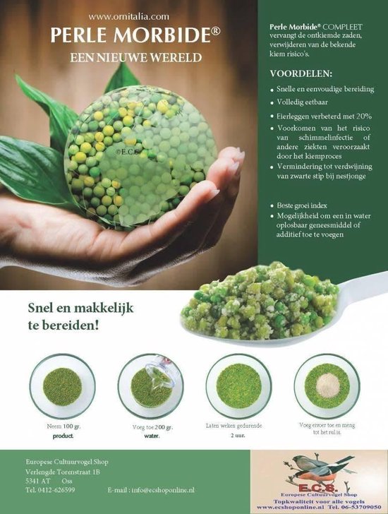 Ornitalia Perle Morbide - Kiemzaadvervanger voor vogels - 9 kg | bol