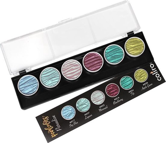 Finetec / Coliro 6 Pearlcolors Set Watercolor Napjes M790 "Paradise ...