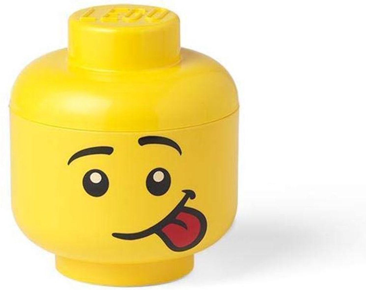 LEGO Hoofd Boy Opbergbox Klein - Geel - Silly - 2 L - 16x16x18,8 CM ...