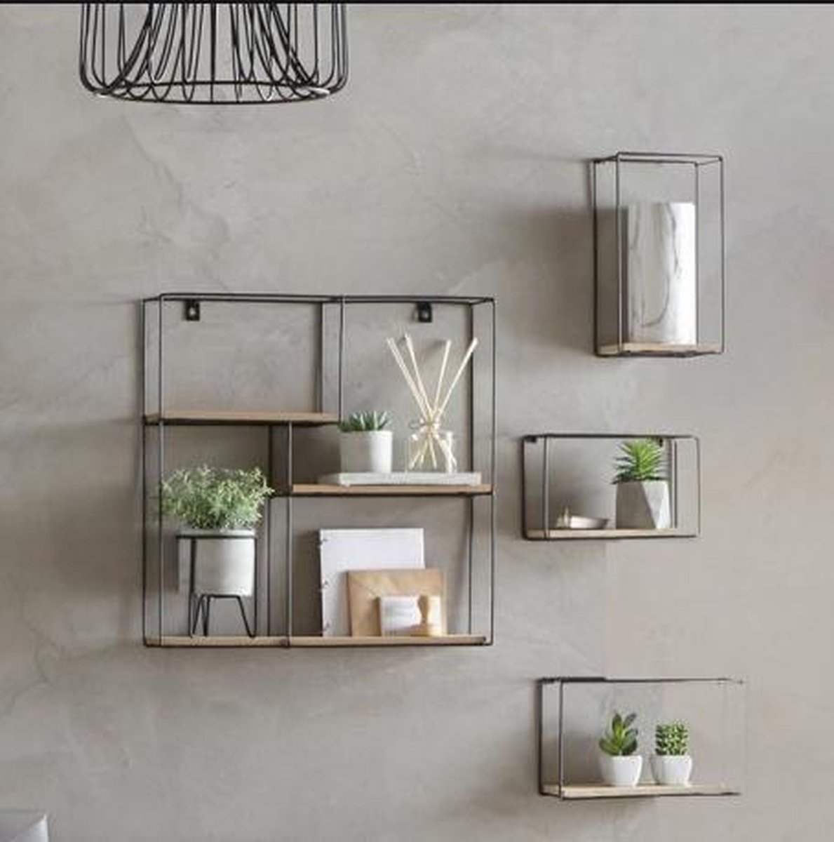 bol.com | Atmosphera Wandplanken set van 4 - wandrek - wandbox - grote ...