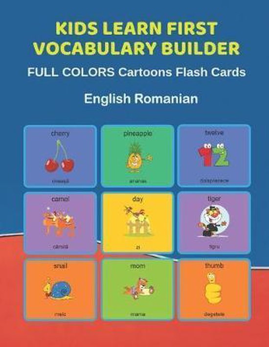 Kids Learn First Vocabulary Builder FULL COLORS Cartoons Flash Cards ...
