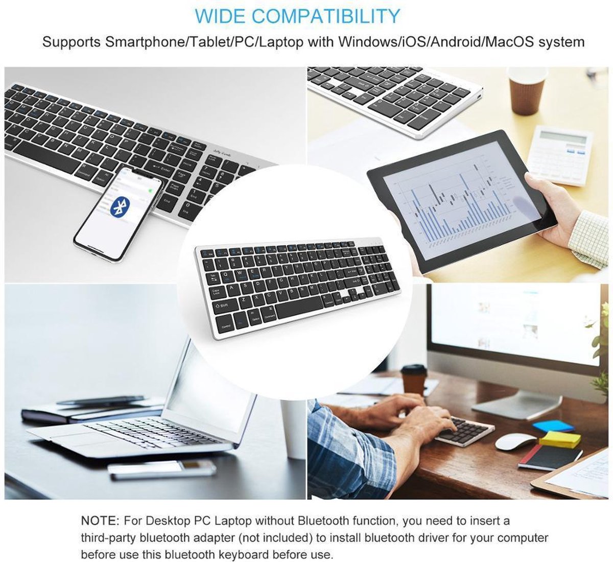 A-Konic draadloos toetsenbord - Universeel keyboard Qwerty | Bluetooth ...