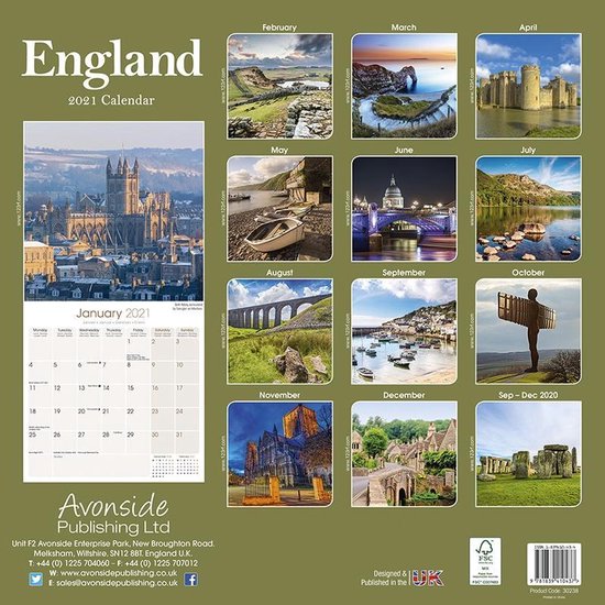 Engeland / England Kalender 2021 | bol.com