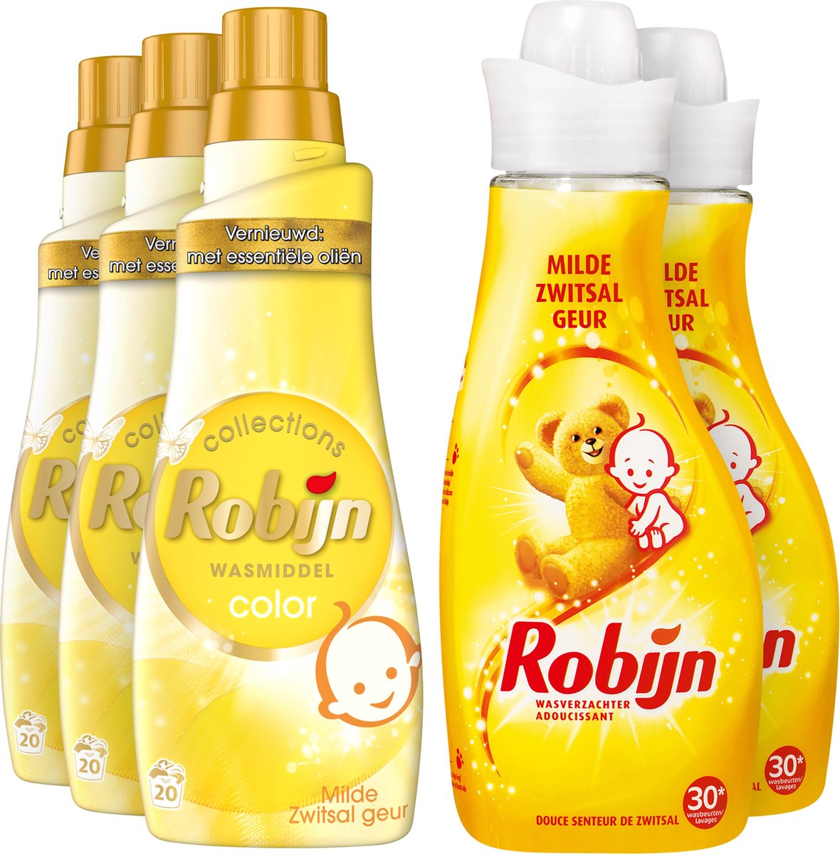 Robijn Zwitsal Wasmiddel en Zwitsal Wasverzachter - 60 wasbeurten ...