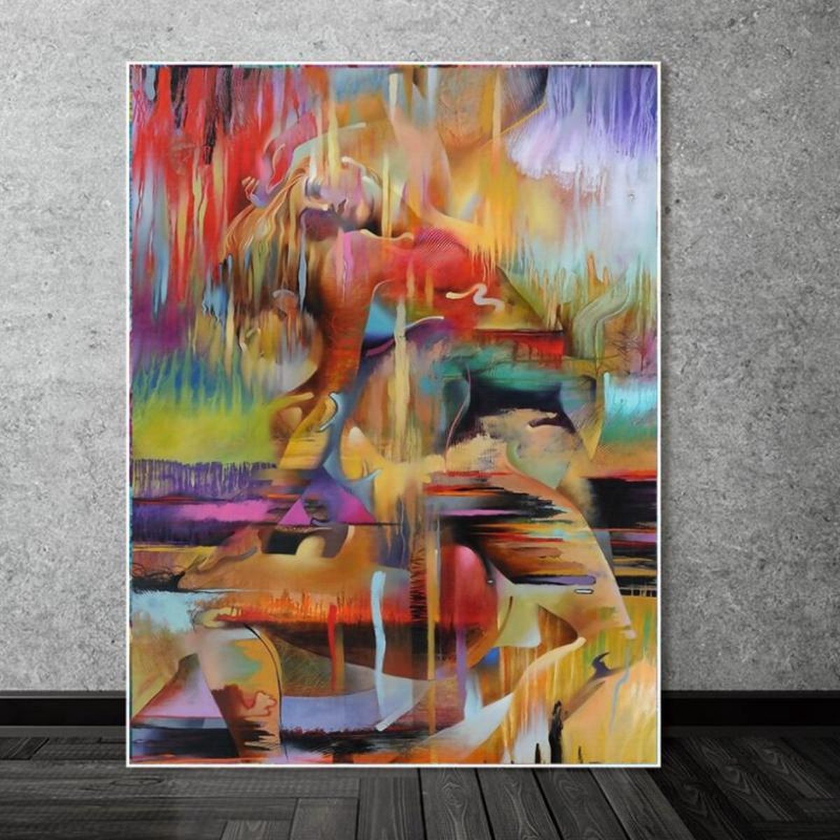 Allernieuwste Canvas Schilderij Knuffel Liefde Abstract - Modern - Poster -... | bol.com