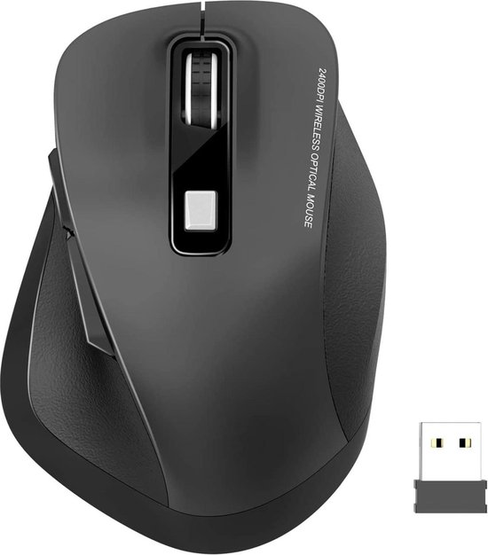 Draadloos computermuis, 2,4 G draadloze muis, ergonomische muis 2400 ...