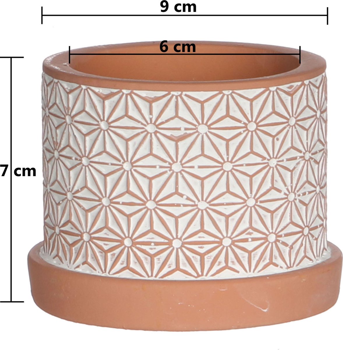 3x Bloempot Terracotta - Bloempotten voor binnen/buiten - Ø11 x H9 ...