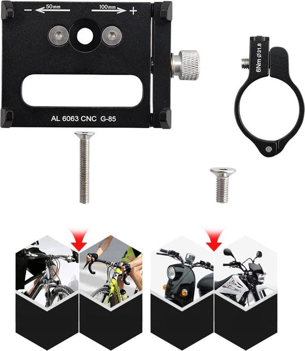 Fiets - en motor houder - Aluminium fietsthouder met 360 ° rotatie ...