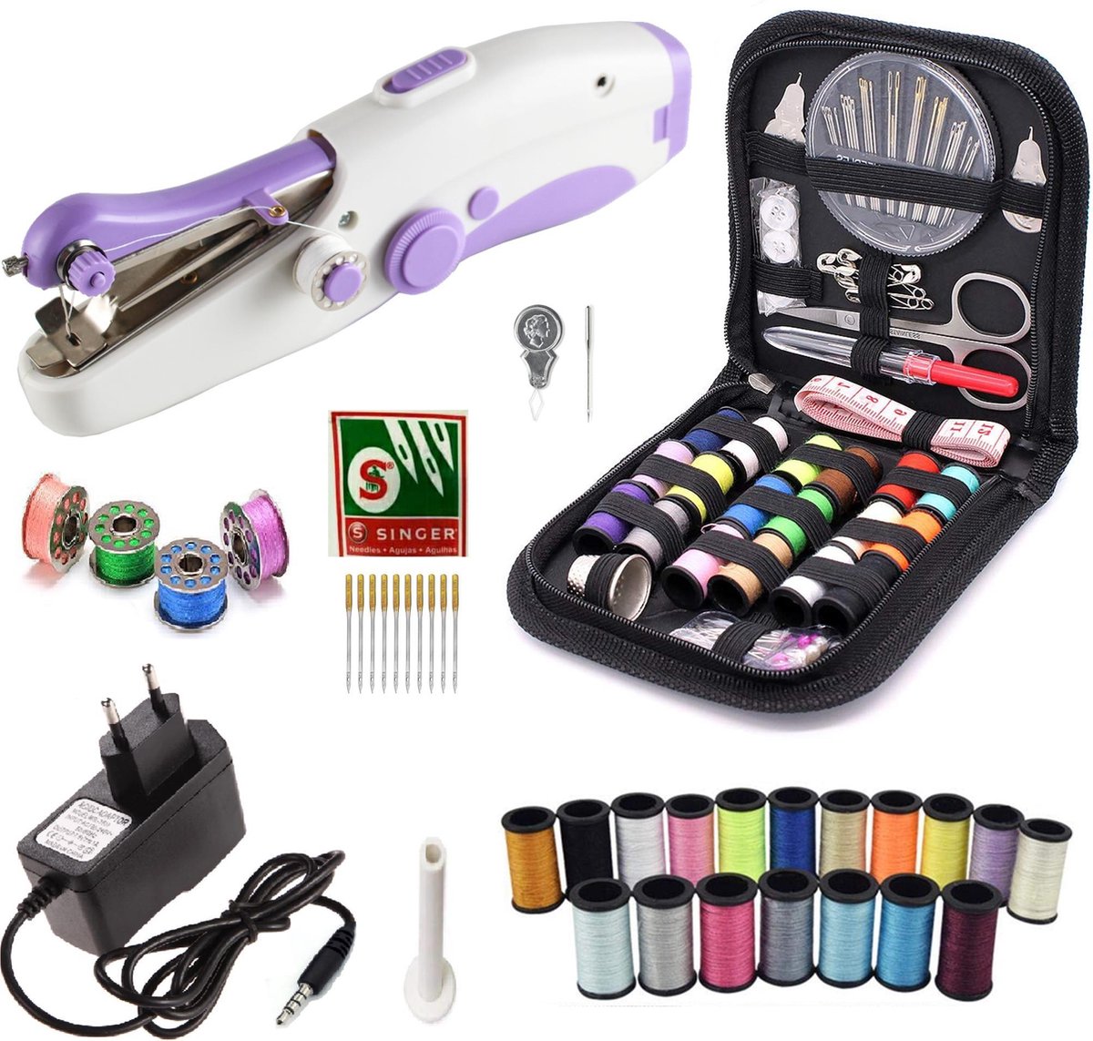 Deluxe Stitcher Pro -- PREMIUM Handnaaimachine met Adapter en 90 Delige ...