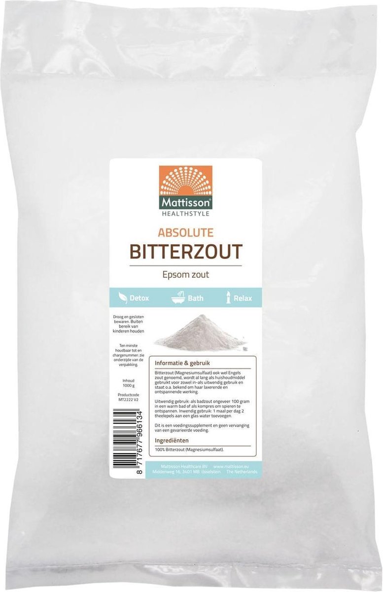 Mattisson - Bitterzout - Epsom zout - Magnesiumsulfaat - 1 kg | bol