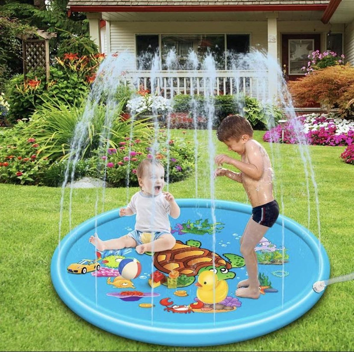 Waterspeelmat - Waterfontein - Watermat - Ø 170 - Zwembad - Opblaasbare ...
