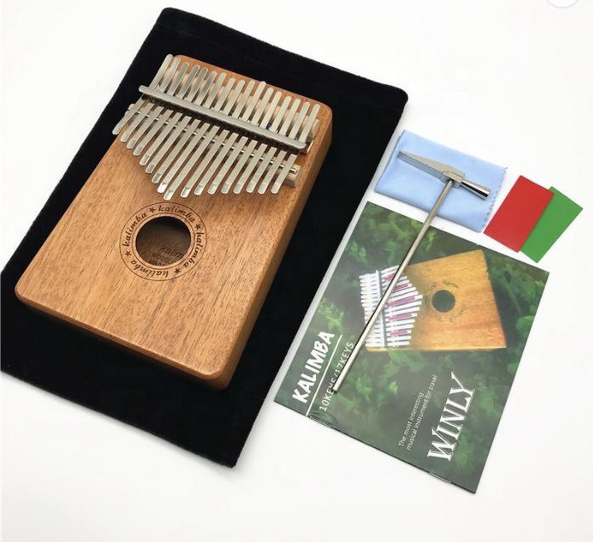 Kalimba Met 17 Tonen - Complete Set Inclusief Stemhamer - Origineel ...