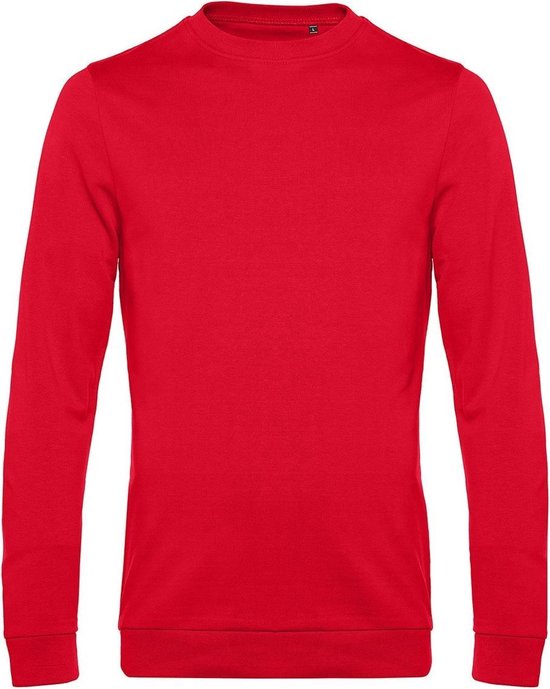 Grote maten sweater / sweatshirt trui rood met ronde hals voor heren ...