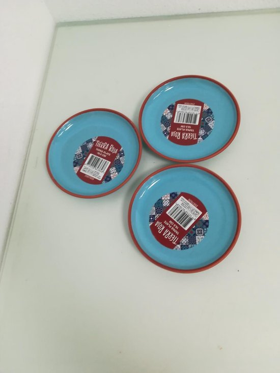 Tierra Roja - Tapas bordjes ⌀16.5cm - blauw - 3 stuks | bol