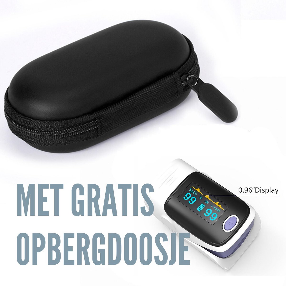NOVIGA - saturatiemeter -oximeter-hartslag en zuurstofmeter op vinger ...