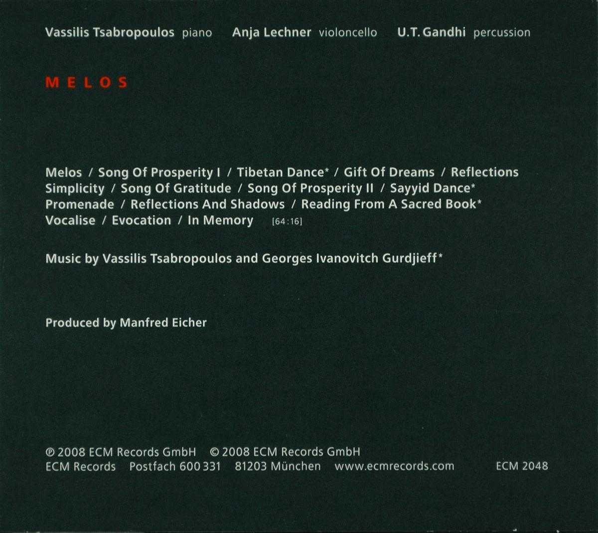 Vassilis Tsabropoulos, Anja Lechner, U.T. Gandhi - Melos (CD), Anja Lechner | Muziek | bol