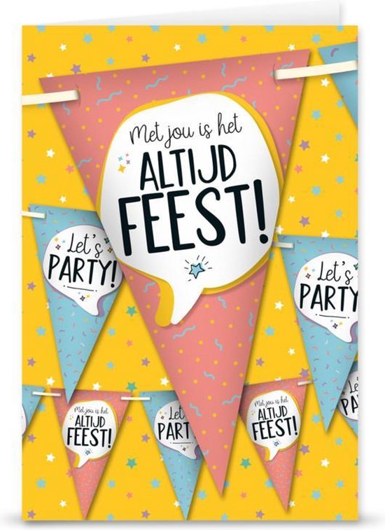 Wenskaart | Feestvlaggen | Met jou is het altijd feest! | bol