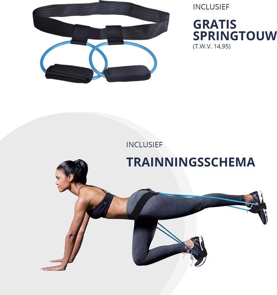 Booty Resistance Band Builder 30 lb Incl. Springtouw Thuis Billen ...