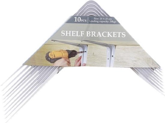 Plankdrager set van 10 stuks 20x25 cm – plankdragers – wandplank ...