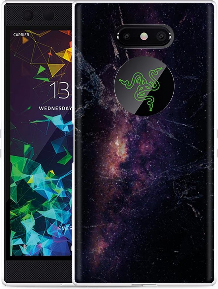 Razer Phone 2 Hoesje Black Space Marble - Designed by Cazy | bol.com