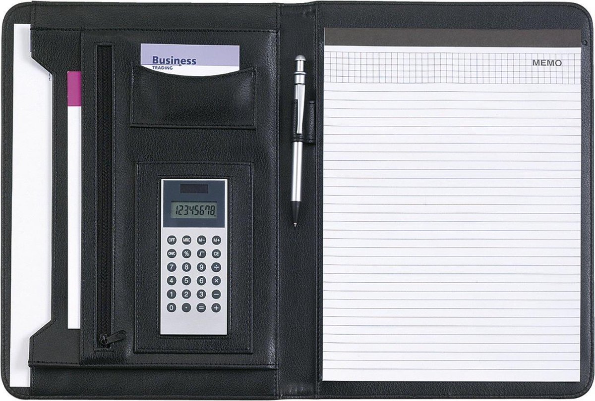 Luxe schrijfmap A4 met calculator, pen en schrijfblok | bol.com