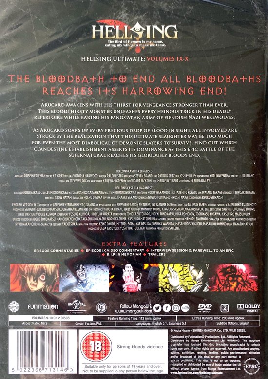 Hellsing Ultimate: Volume 9-10 Collection [DVD] (Dvd) | Dvd's | bol.com