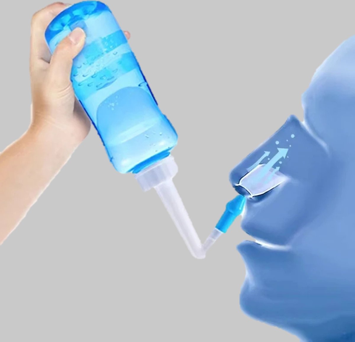 Neusdouche - neusspoeler - tegen verkoudheid en hooikoorts - blauw ...