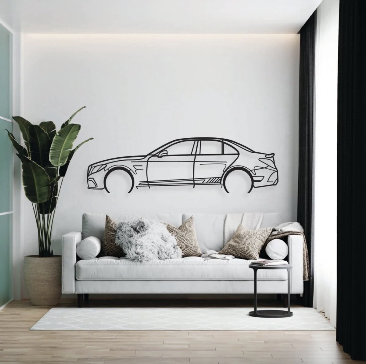 Mercedes C63 AMG Silhouette – Metaal Kunst - Wanddecoratie - Man Cave ...