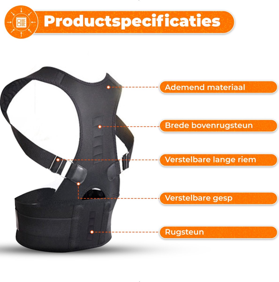 Luxegoed ® | Rug brace | Postuur Corrector | Rug corrector | Houding ...