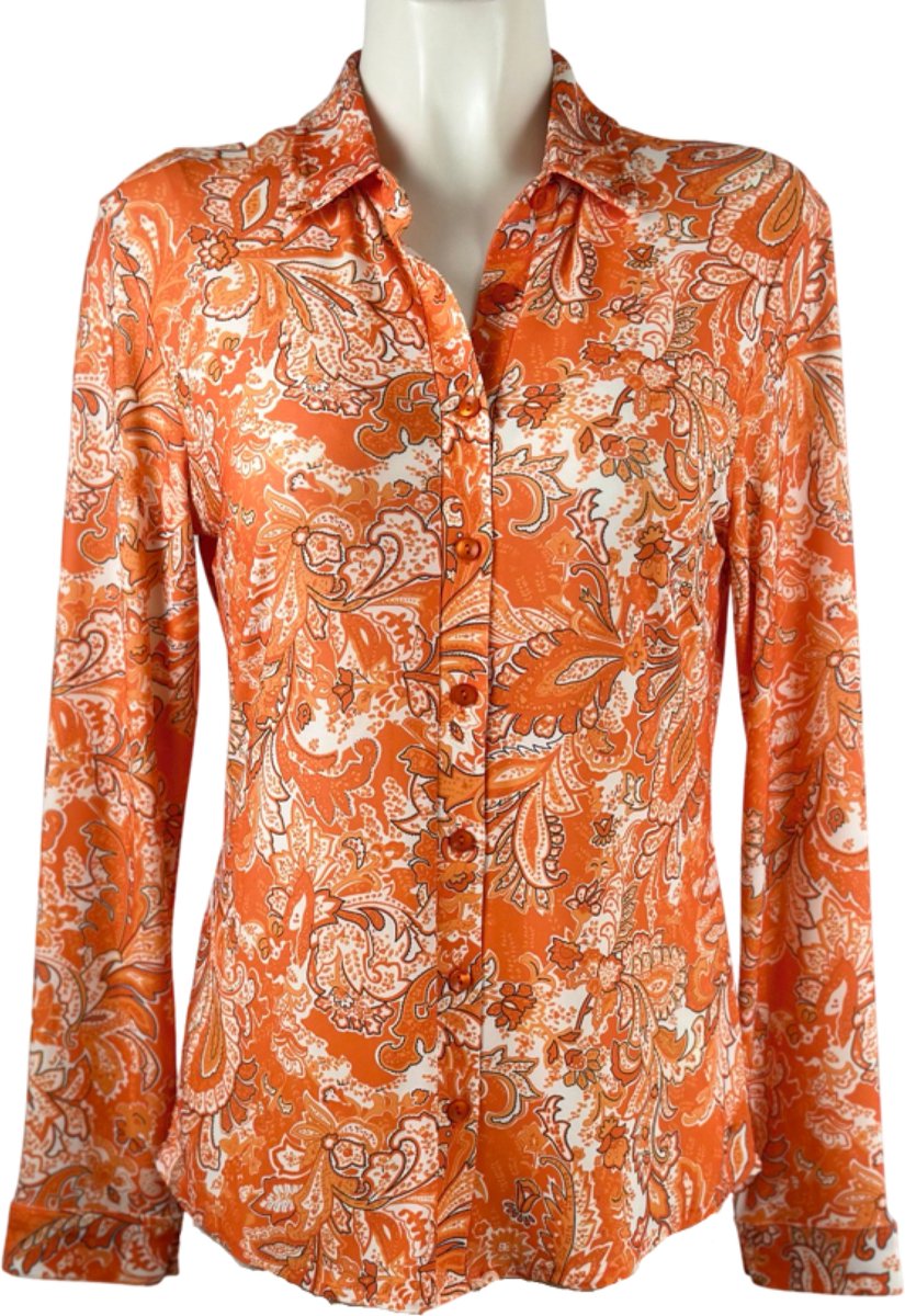 Angelle Milan - Oranje Blouse voor Dames - Travelstof - Ademend ...