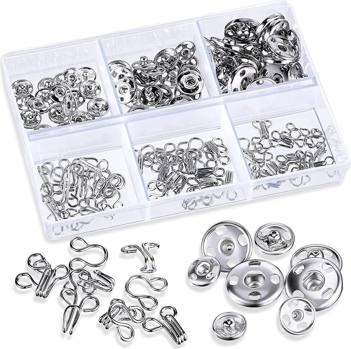 WiseGoods Luxe Set Naai Haken & Drukknopen - Beha Haakjes Naaien ...