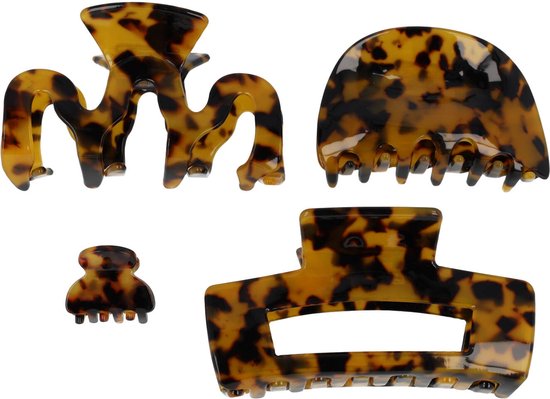 Haarspeld Klemmen Set Effen Marmer Print Bruin 4 Stuks Haarklem ...