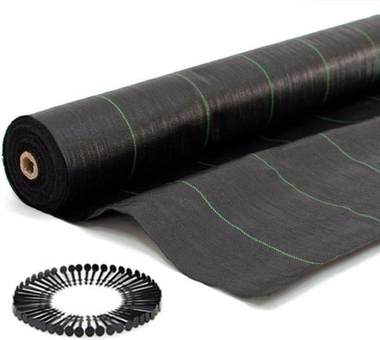 Worteldoek gronddoek - 3,2 x 100 m - 70 g - 100 pennen | bol