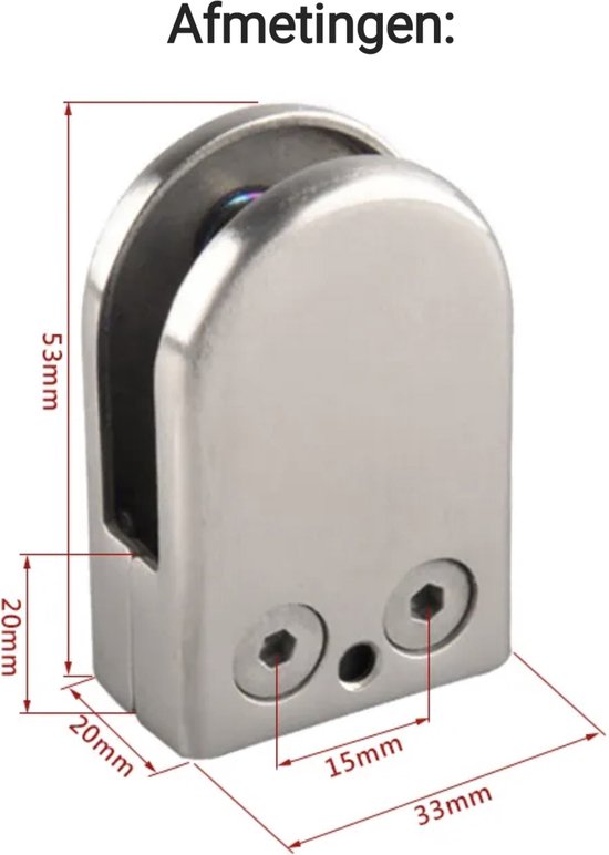 24x glashouder, glasklemmen, glasdragers voor 6 - 8 mm glas, 24 ...