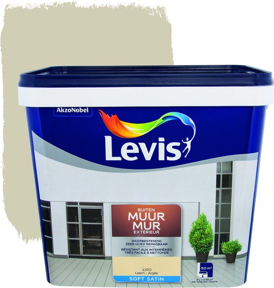 Levis Muur Buiten - Soft Satin - Leem - 5L | bol