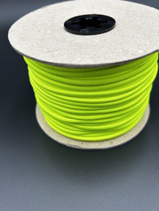 5 mtr 3mm Kleur:Fluor geel -Elastisch koord-Koord elastiek-Elastisch ...