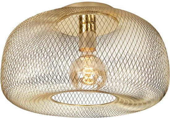 Goud kleurige plafondlamp Honey | 1 lichts | goud | metaal | Ø 40 cm ...