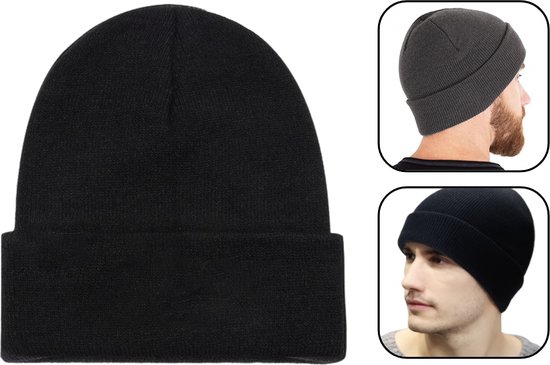 PD® Muts Heren Zwart - Muts Dames - Unisex - EXTRA WARM - Winter ...