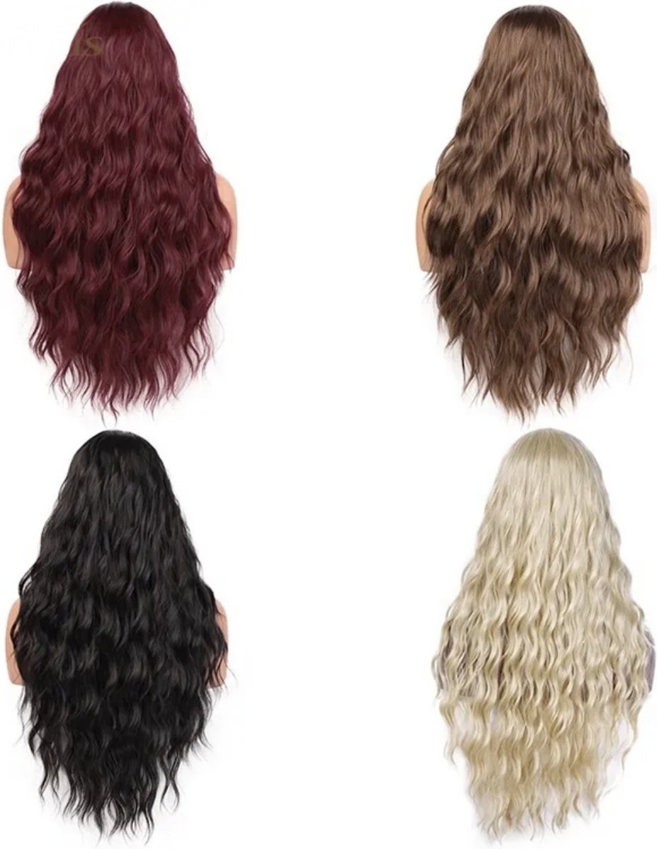 Chula Lifestyle - Carnaval - Pruik - Donker Bruin - Lang - Golvend ...