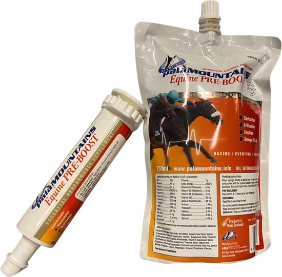 palaMOUNTAINS® - EQUINE PRE BOOST - 750 ml - GRATIS SPUIT ...