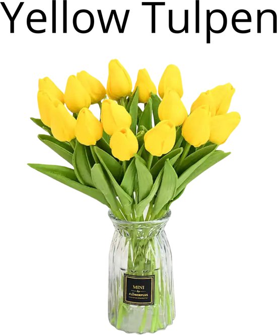 Orianthy- Tulpen boeket -Tulpen- Tulpen Geel - kunstof bloem- | bol.com