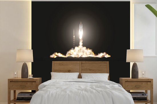 Behang - Fotobehang de Space Shuttle lancering in het donker - Breedte ...