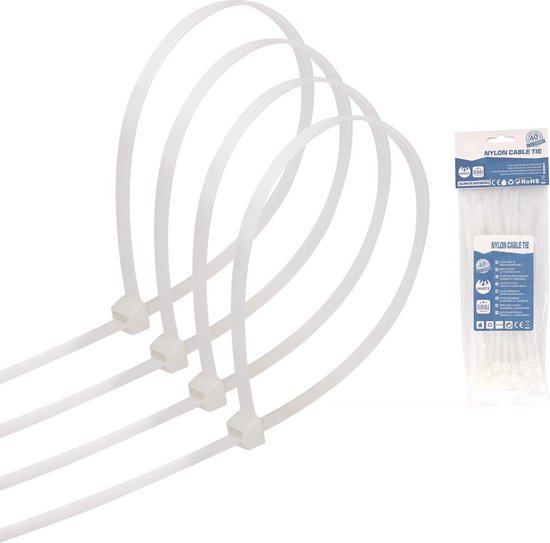 Tie Wraps - Tyrap - 3.6x150mm - Wit - 40 Stuks | bol