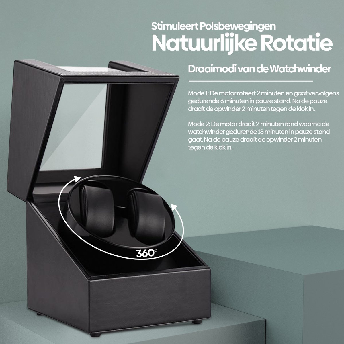 Olvy Watchwinder - Voor 2 Horloges - Horloge Opwinder - Horlogebox ...