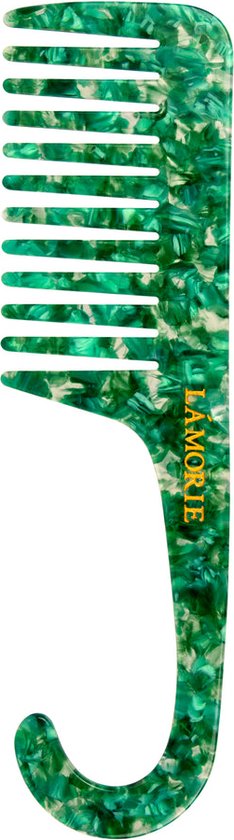 LÁMORIE Green Shimmer Wide Tooth Comb - Shower Comb - extra brede ...