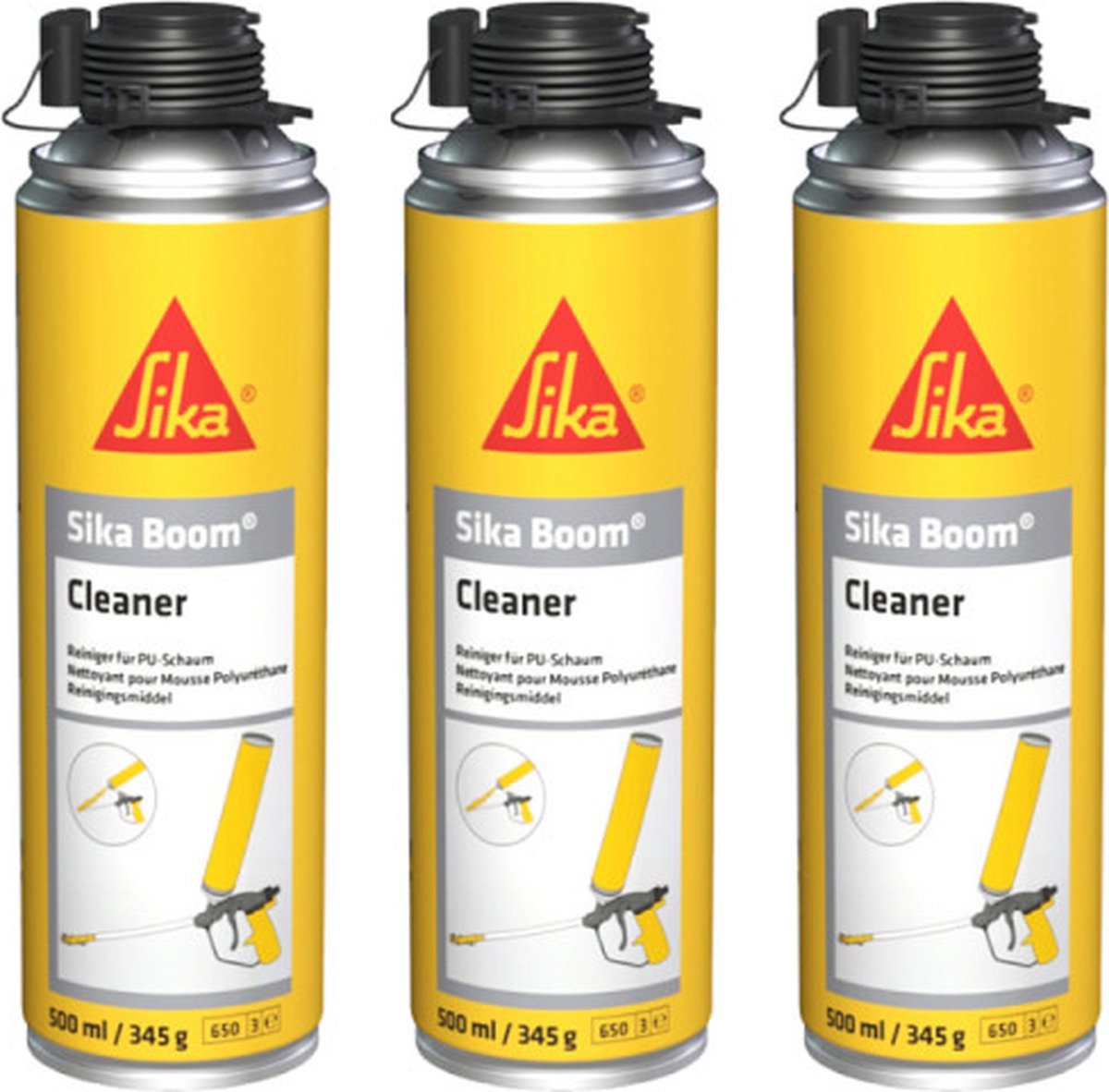 Set van 3 reinigers voor polyurethaanschuim - SIKA Boom Cleaner - 500ml ...
