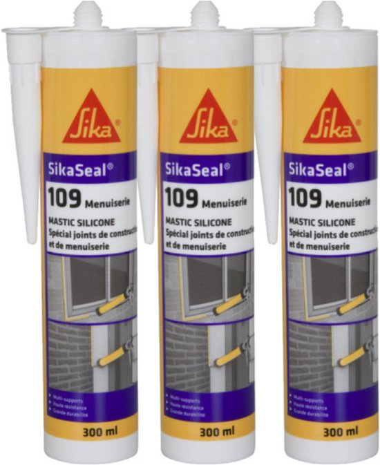 Set van 3 SIKA SikaSeal 109 Silicone Dichtingsproducten - Zwart - 300ml ...
