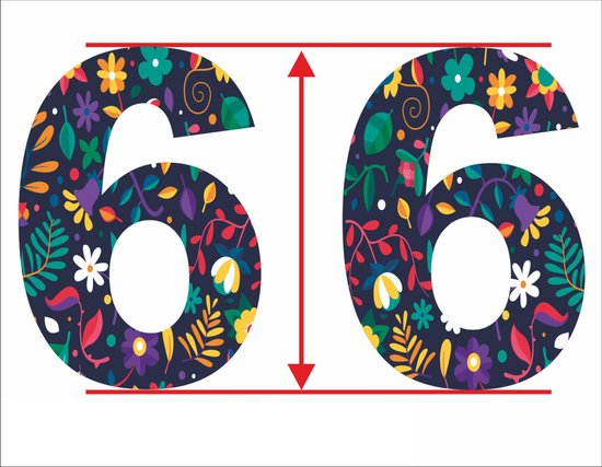 Nummer 6. stickers set van 2 stuks. | bol.com